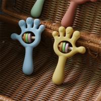 China Soft Baby Silicone Teething Rattle Palm hand shape Toys: BPA-Free, Non-Toxic, Chewable for sale