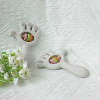 China ODM Baby Silicone Toys Age Group Babies Kids Children Rattle Palm Hand Shape for sale