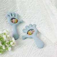 China ODM Baby Silicone Toys Age Group Babies Kids Children Rattle Palm Hand Shape for sale