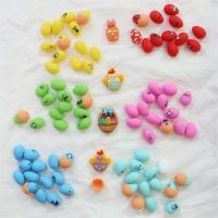 China Silicone Teething Beads Soft Safe Durable Easter Silicone Eggs Beads With Hole For Pen Making for sale