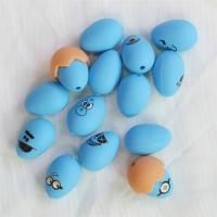 China Silicone Teething Beads Soft Safe Durable Easter Silicone Eggs Beads With Hole For Pen Making for sale