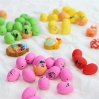 China Silicone Teething Beads With Custom Printing Design Silicone 3D Easter Eggs With Shell Focals for sale
