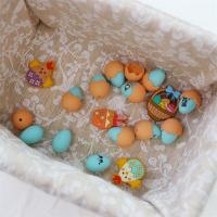 China Silicone Teething Beads With Custom Printing Design Silicone 3D Easter Eggs With Shell Focals for sale