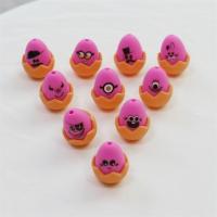 China Custom Easter Focals Silicone All Beads Non - Toxic Silicone Printed Easter Eggs Bead For Keychain Making for sale