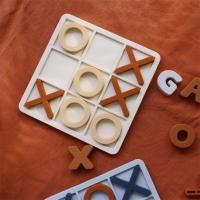 China MOQ 50 Sets Silicone XO  Tic Tac Toe Puzzle Customizable Logo Colors BPA Free CE Certificate Silicone Toys for sale