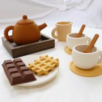 China NEW ARRIVALS Kids Children Pretending Home Play Teapot Set Silicone Toys With 11pcs for sale