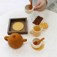 China Paisen Factory New Arrival 17 Piece 11pcs Set Kids Afternoon Tea Silicone Baby Toy Teapot  Set for sale
