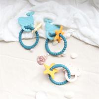 China Food Grade Silicone Baby Teether With Non - Toxic Design And Easy Grip Handle BPA Free Silicone Teething Rings for sale