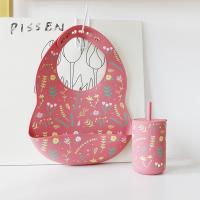 China Silicone Drinking Cup With Straw For Baby Training BPA Free Food Grade Silicone Printed Sippy Cup for sale