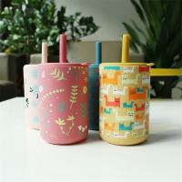 China Temperature Resistant Silicone Baby Cup Customizable Printing Logo Kids Drinking Silicone Cup for sale