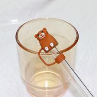 China Custom Silicone 10mm Straw Covers With 3D Cartoon Animal Design Silicone Straw Toppers Hat For Cupsfor for sale