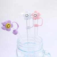 China 3D Flower Design Silicone Straw Cap  100% Bpa Free Non Toxic Safe Silicone Toppers For Cup Straws for sale