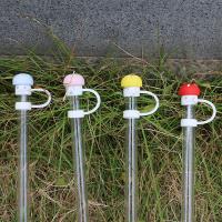 China Customized Public Mashroom Design 10MM Straw Topper For Tumbler Cup Full Silicone Straw Cover Hats for sale