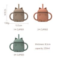 China Food Grade Silicone Straw Sippy Cup 200ml Capacity for sale