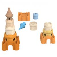 China BSCI factory custom silicone stacking toys baby educational kids building tower stacker silicone toys for sale