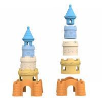 China BSCI factory custom silicone stacking toys baby educational kids building tower stacker silicone toys for sale