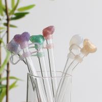 China NEW Arrival heart diamond glitter designs Straw Cover Topper 3D 10mm Straw Toppers Hats for tumblers cups glasses for sale