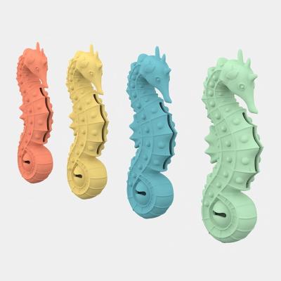 China BPA-Free Silicone Seahorse Pet Toy – Puzzle Slow Feeder & Teething Chew Toy for Dogs & Cats for sale