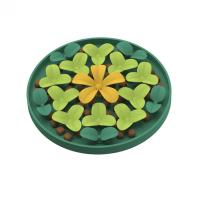 China Custom silicone pet products Cute flower Pattern  silicon Pet Dog Food Feeding Mat Silicone Slow Feeder Licking Pad Dog food mat for sale