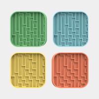 China Custom Cute labyrinth maze Pattern  silicon Pet Dog Food Feeding Mat Silicone Slow Feeder Licking Pad for sale