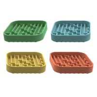 China Custom Cute labyrinth maze Pattern  silicon Pet Dog Food Feeding Mat Silicone Slow Feeder Licking Pad for sale