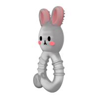 China 2025 Factory Bunny Cute Design Transparent Sensory Ice Cream Freezable Silicone Baby Water Filled Teether for sale