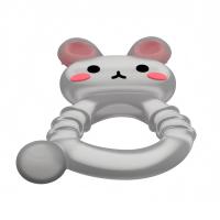 China 2025 Factory Bunny Cute Design Transparent Sensory Ice Cream Freezable Silicone Baby Water Filled Teether for sale