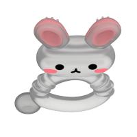 China 2025 Factory Bunny Cute Design Transparent Sensory Ice Cream Freezable Silicone Baby Water Filled Teether for sale