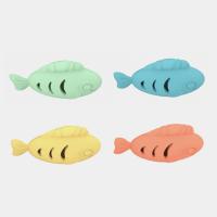 China Wholesale colorful Bpa Free Food Grade Silicone Pet Dog Training Fish Shape Toys Snack Slow Leak Silicone Feeder Fish Toys for sale
