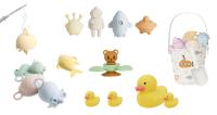 China Custom Popular Silicone Ocean Animal Octopus Fish Turtle Seahorse Kids Baby Bath Toys Gift Set Water Spray Squishy for sale