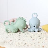 China Custom Popular Silicone Ocean Animal Octopus Fish Turtle Seahorse Kids Baby Bath Toys Gift Set Water Spray Squishy for sale