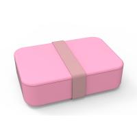 China Customize Logo Portable Food Grade Silicone Rectangular Food Container Bento Box With Lid 3 Lattice for sale