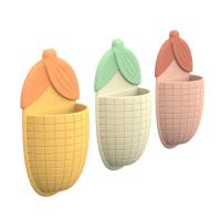 China Say Goodbye to Messy Bathroom Counters with this Cartoon Silicone Corn and Toothpaste Holder 100% Silicone for sale
