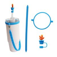 China Cute Animal Silicone Straw Covers & Bottle Accessories – 4pcs Tumbler Decoration Set for sale