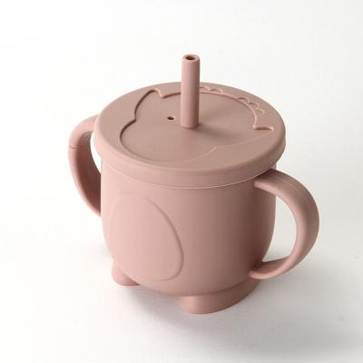 China 200ml capacity silicone baby cup spill proof drinking cup suitable for babies learning to drink independently for sale