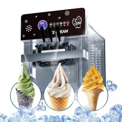 China Commercial Ice Cream Maker 26-32L/H 220V 1900W Compressor No Internal Cleaning 545x735x1400mm for sale
