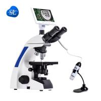 China Three-Eye Hinged Observation Tube Microscope for Bacterial Observation in Science Labs for sale
