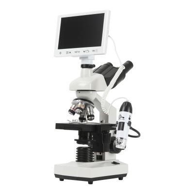 China Biological Metal Microscope 7 Inch IPS Screen 2MP Camera Double Layer Movable Platform 125x110mm for sale