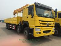 China Brand New 6X4 HOWO Flatbed Truck Mounted Crane Telescopic Boom Truck for sale