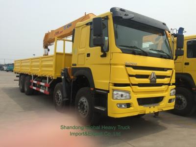 China Brand New 6X4 HOWO Flatbed Truck Mounted Crane Telescopic Boom Truck for sale