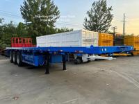 China 3-Axle Lowbed Semi Trailer for Heavy Equipment Transport for sale
