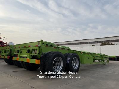 China Heavy Duty 50ton 2axles Lowbed Semi Trailer for Heavy Construction Equipment Transport for sale