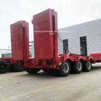 China 40-80 Tons Loading Capacity Low Bed Semi Trailer with 12R22.5 Tires and 50mm King Pin for Heavy Machinery Transport for sale