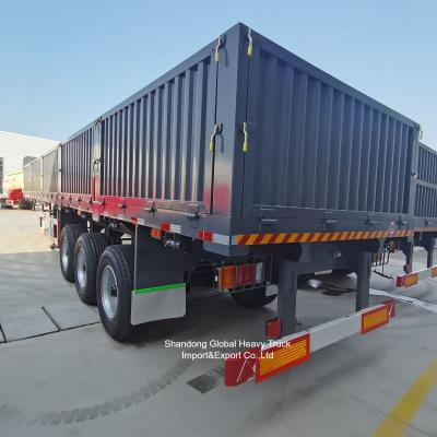 China 3-Axle Steel Fence Semi Trailer for Bulk Cargo Transport for sale