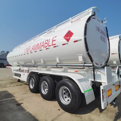 China 3 Axle 45000L Carbon Steel Fuel Tanker Semi Trailer for sale