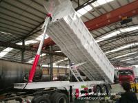 China 4 Axle 80 Tons Capacity Hydraulic Side Dump Truck Trailer for Heavy-Duty Construction for sale
