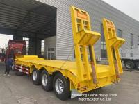 China 3 Axle 60 Ton Heavy Duty Lowbed Semi Trailer with Fuwa Axles for sale