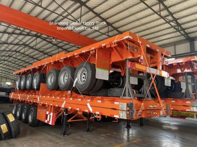 China 3 Axle 60t Low Loader Semi Trailer for Heavy Cargo Transport for sale