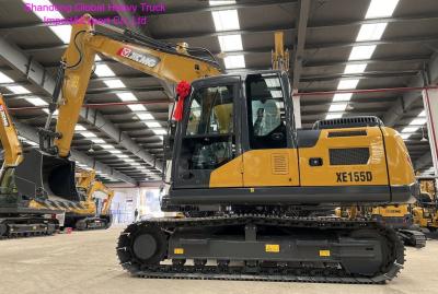 China XCMG XE155D 15.5 Ton Crawler Excavator with 5,550 mm Digging Depth and 8,560 mm Reach for Mining and Construction for sale