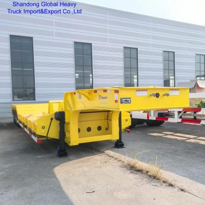 China 3-Axle Low Bed Semi-Trailer 80 Ton Capacity 13m Length for sale